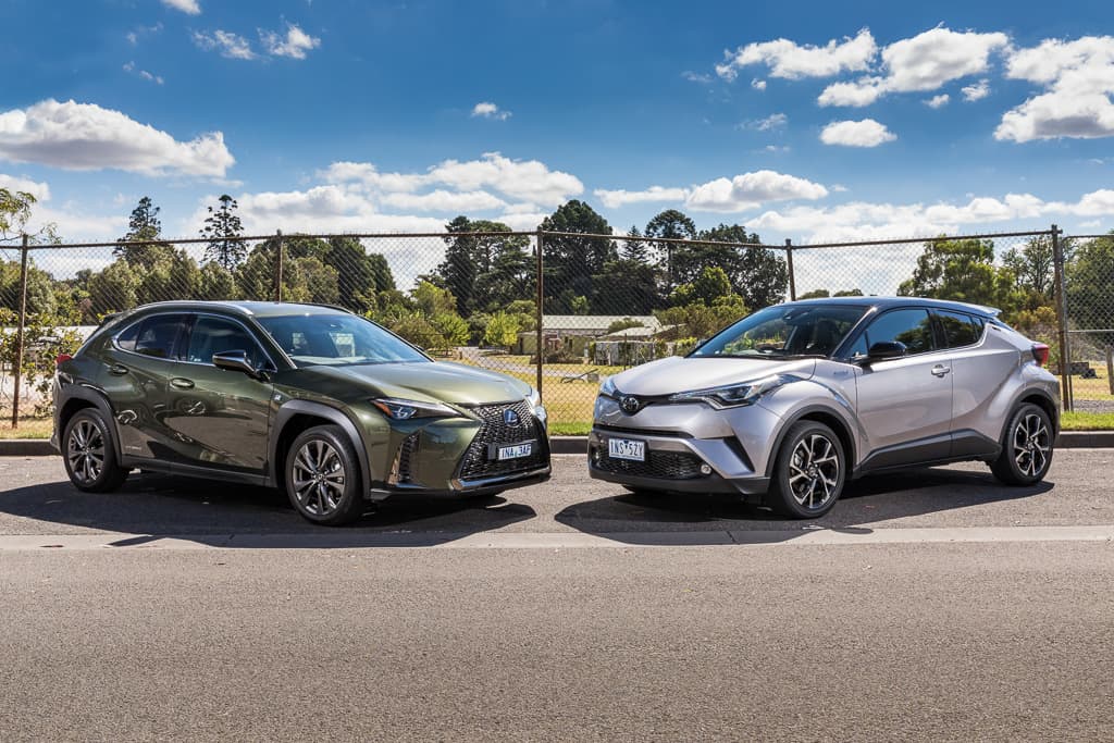 2019 Lexus UX250h F SPORT v Toyota C-HR Koba AWD Comparison - GearOpen.com
