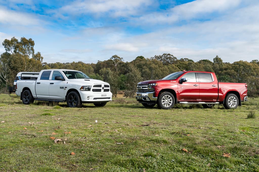 2020 Chevrolet Silverado 1500 LTZ Premium v RAM 1500 Express Crew ...