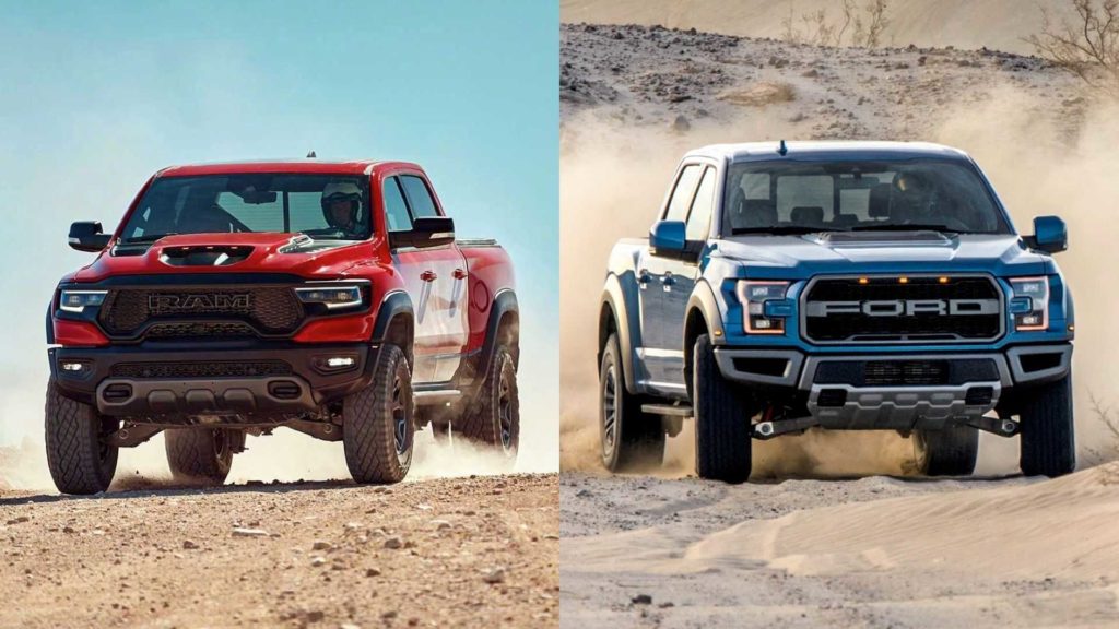 2021 Ram 1500 TRX vs. 2020 Ford F-150 Raptor: Which is Better ...