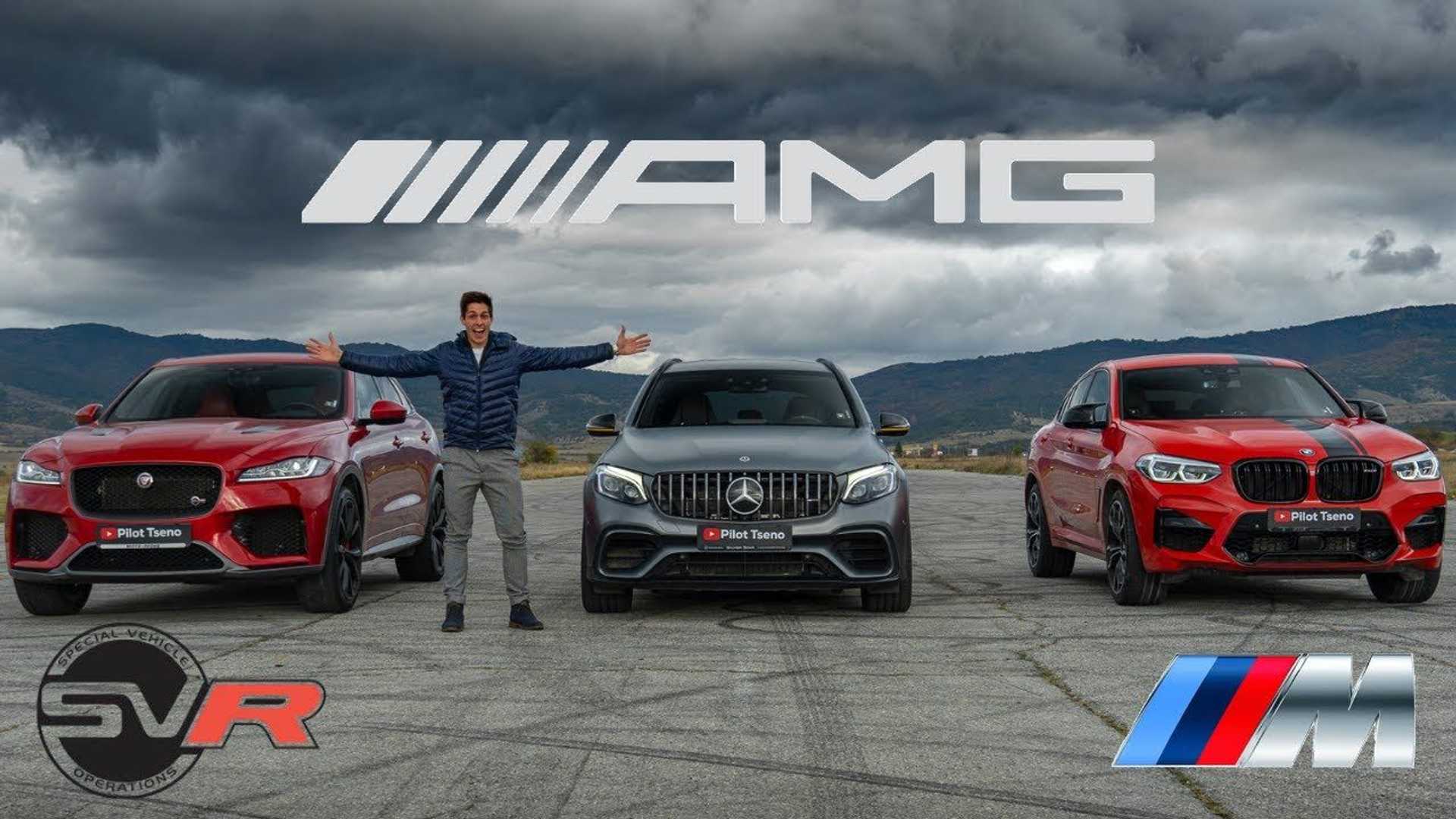 BMW X4 M vs Mercedes GLC 63 S vs Jaguar F-Pace SVR Race For SUV ...