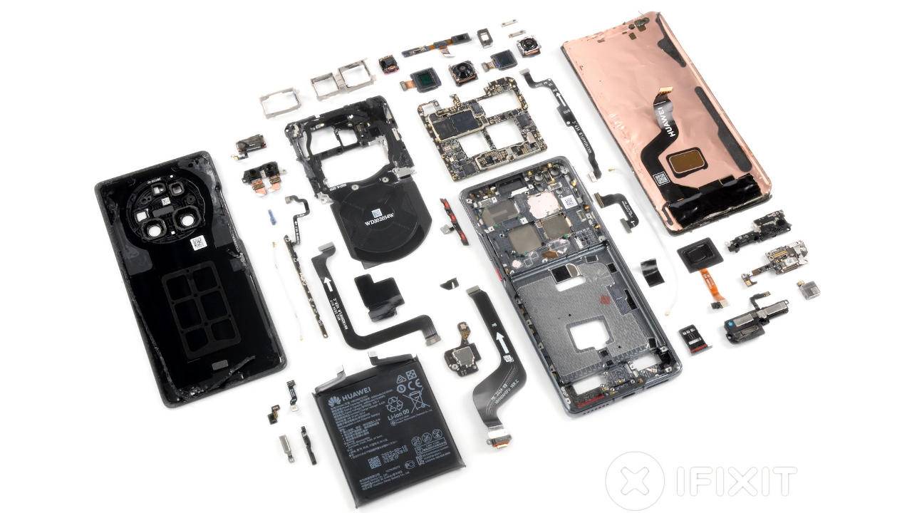 Huawei Mate 40 Pro iFixit teardown reveals a repairability mess ...