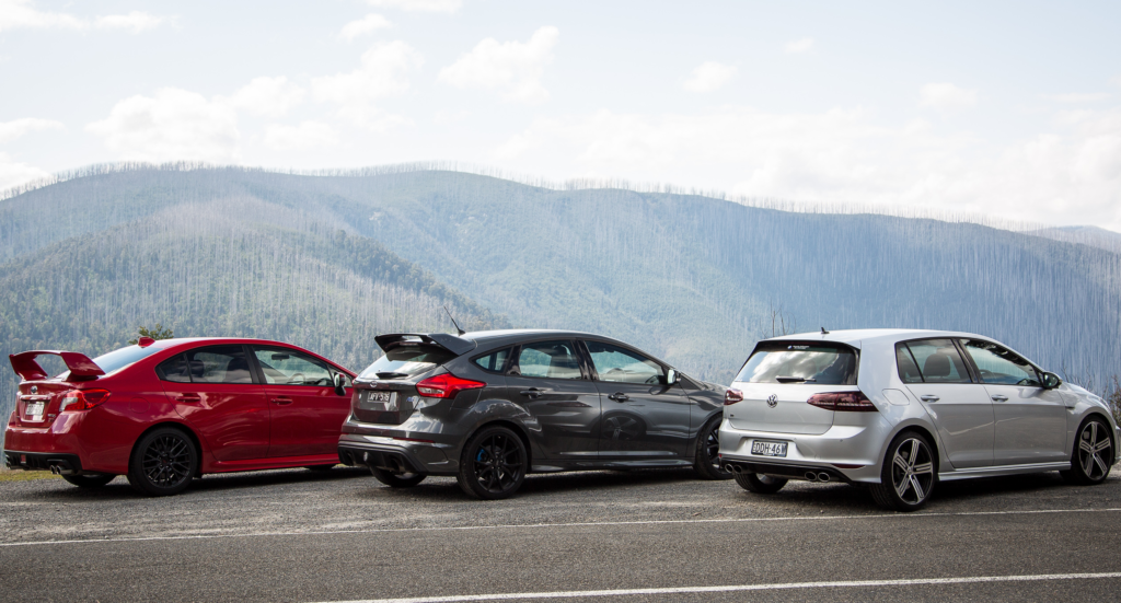 Best of the best - Ford Focus RS v Subaru WRX STI v Volkswagen Golf R ...
